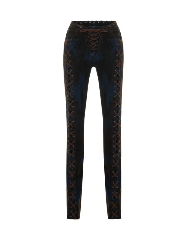 MAISON SEL Printed Denim Flare Jeans