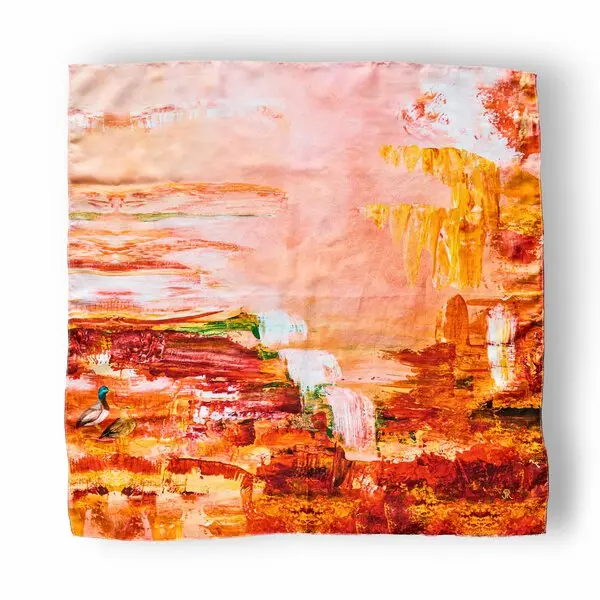 JOSIE'S EDITIONS Orange / Red Crimson Currents Classic Square - Orange/red