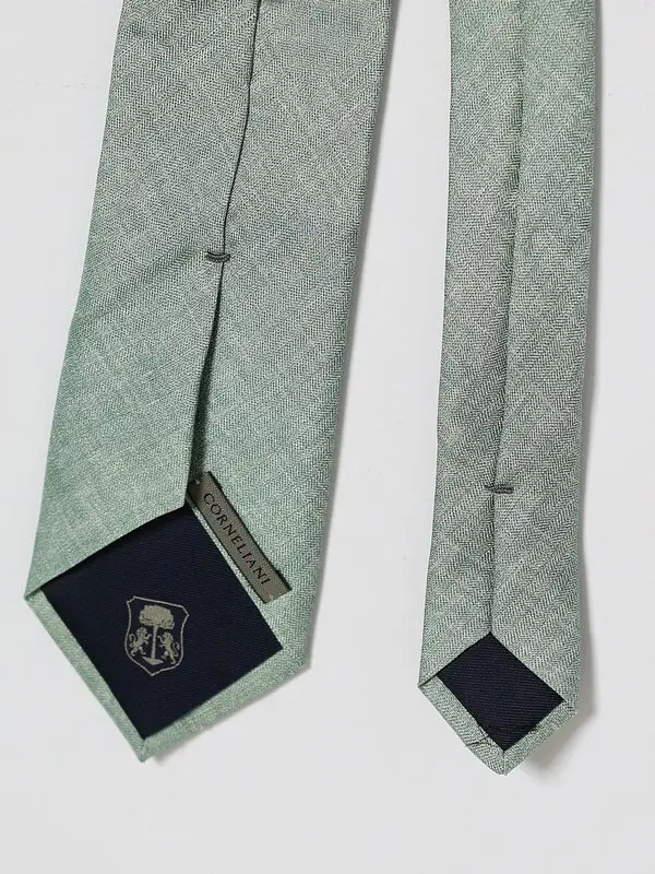 Corneliani Solid Linen And Silk Tie