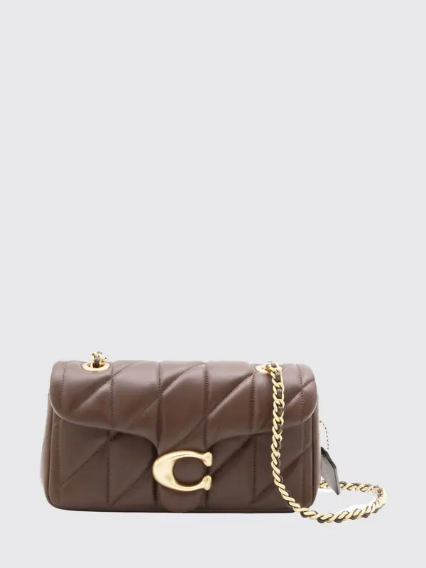 COACH Tabby Mini Quilted Nappa Leather Monogram Crossbody Bag - Brown
