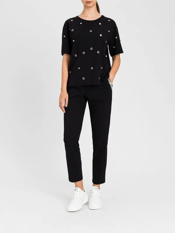 TWINSET Cotton Blend Jogging Trousers With Embellished Pockets