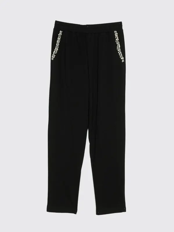 TWINSET Cotton Blend Jogging Trousers With Embellished Pockets
