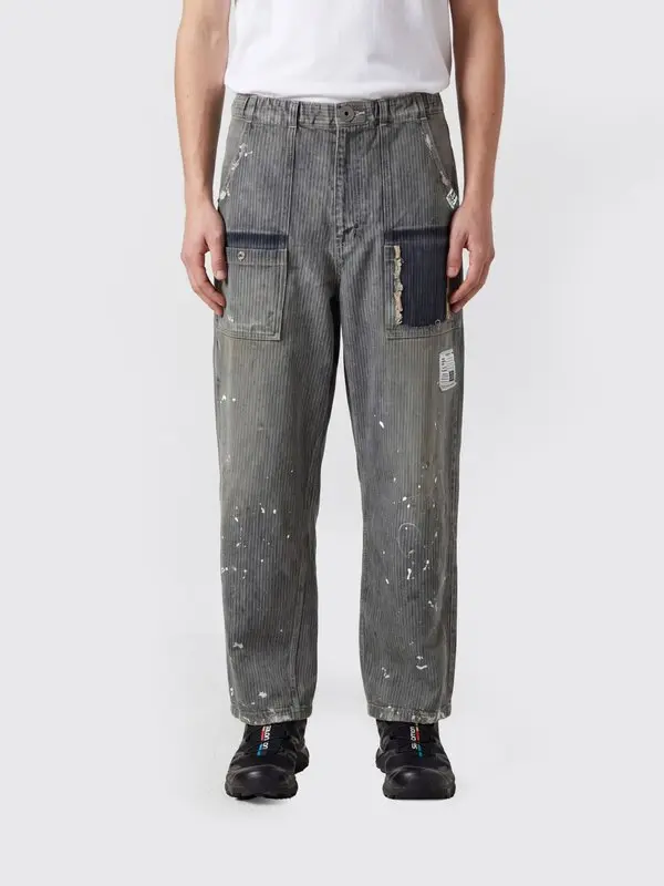 Mihara Yasuhiro Abstract-pattern Straight-leg Denim Jeans