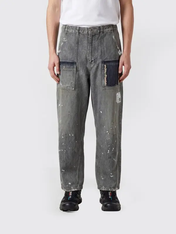 Mihara Yasuhiro Straight-leg Denim Jeans With Abstract Pattern