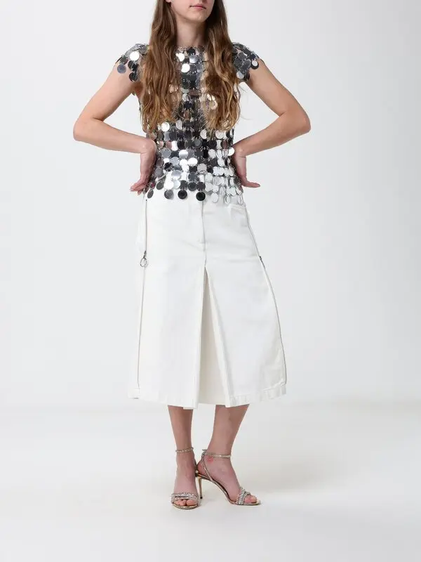 Rabanne Metallic Evening Top - Silver