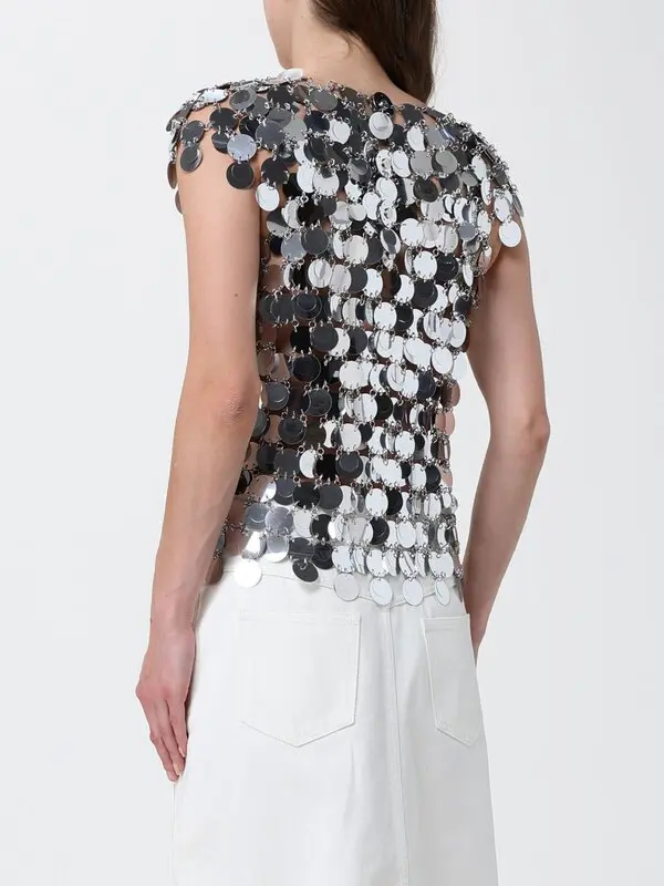Rabanne Metallic Evening Top - Silver