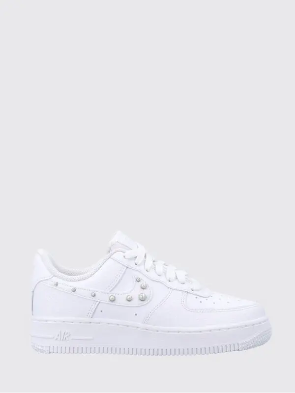 Nike Air Force 1 '07 Grain Leather Trainers With Synthetic Pearls - White