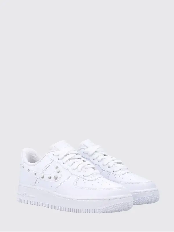 Nike Force 1 '07 Grain Leather Trainers With Synthetic Pearls - White