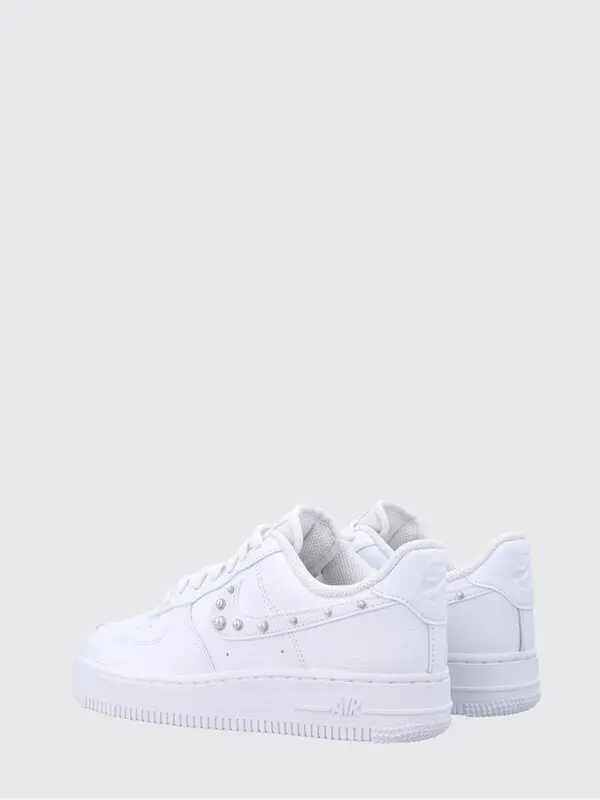 Nike Force 1 '07 Grain Leather Trainers With Synthetic Pearls - White