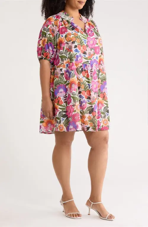 SUGARLIPS Rendal" Floral Cotton Babydoll Dress