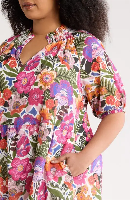SUGARLIPS Rendal" Floral Cotton Babydoll Dress