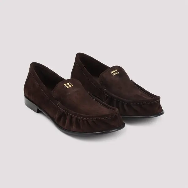 Miu Miu Burnt Calf Leather Loafers