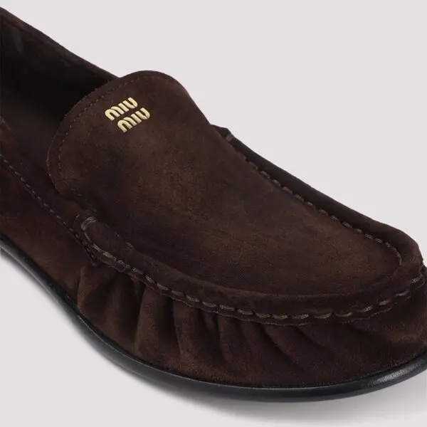 Miu Miu Burnt Calf Leather Loafers