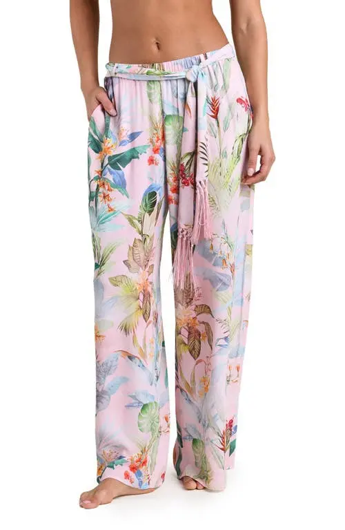 L'Agence Colorful Palms Cover-up Pants - Pink Multi
