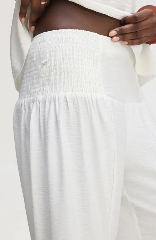 Sam Edelman Ruffled Hammered Satin Pants - Ecru