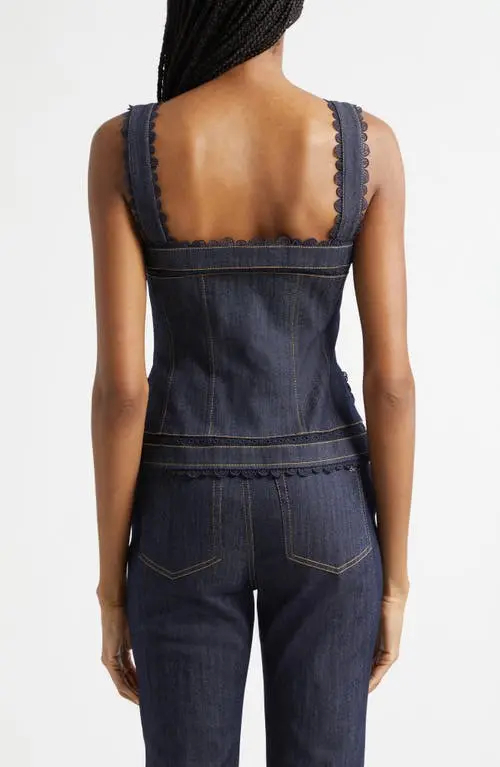 Cinq À Sept Myra Lace Denim Corset Top