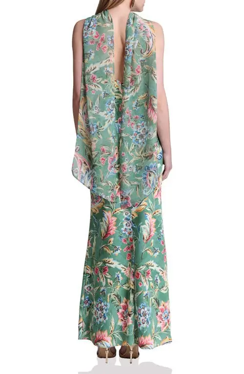 Avec Les Filles Print Scarf Sleeveless Maxi Dress