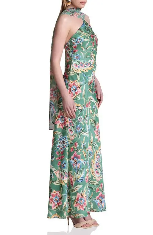Avec Les Filles Print Scarf Sleeveless Maxi Dress