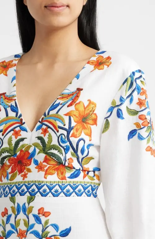 CECE DUPRAZ Printed Linen Blend Maxi Dress