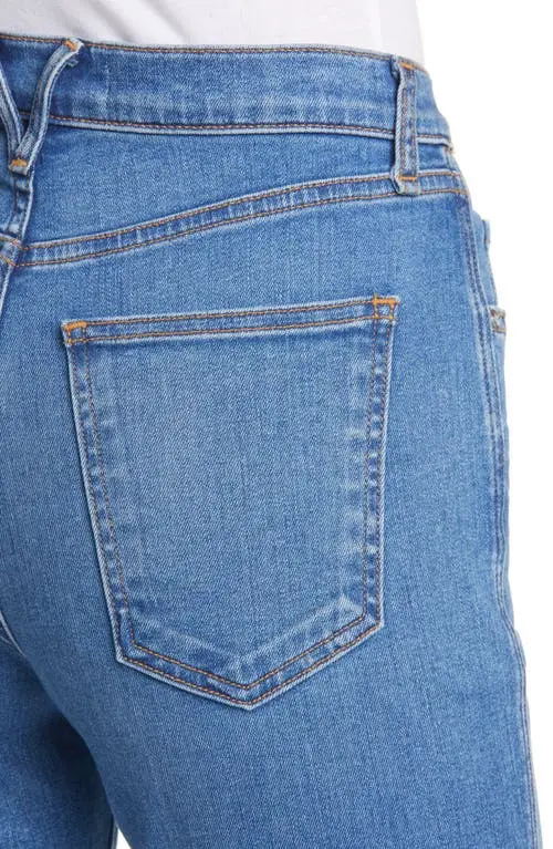Veronica Beard Kiley High Waist Inset Hem Wide Leg Jeans