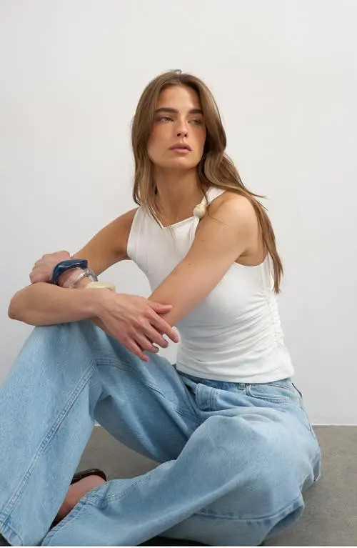 Topshop Knot Detail Beaded Tank
