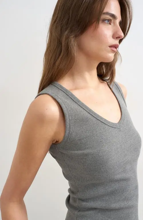 Topshop V-neck Stretch Cotton Rib Tank