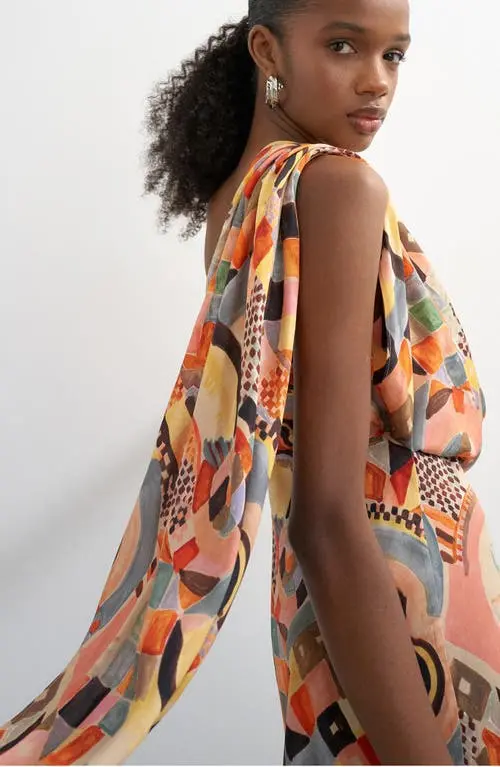 Topshop Draped Scarf Neck Minidress