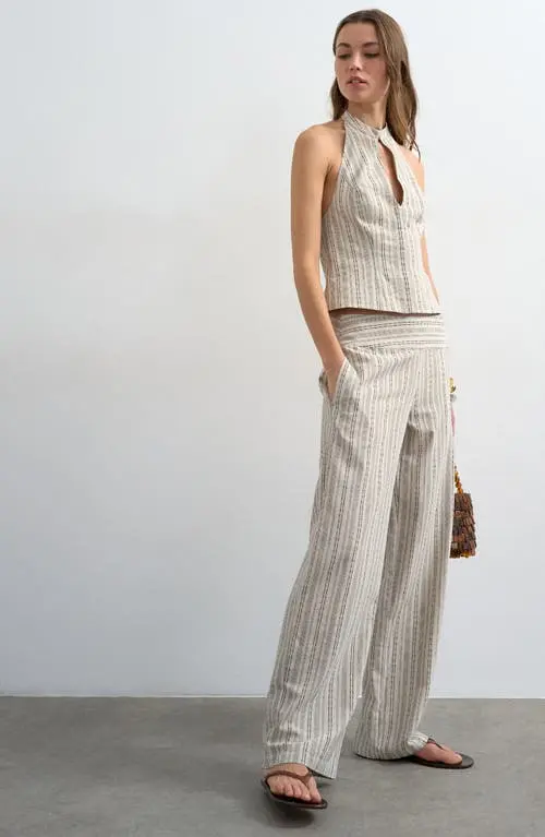 Topshop Stripe Cotton Blend Pants