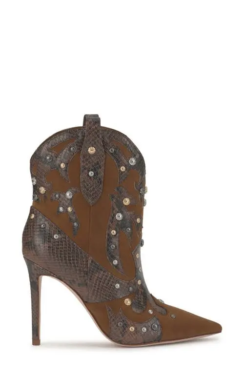 Jessica Simpson Palieve Snakeskin Embossed Stiletto Bootie