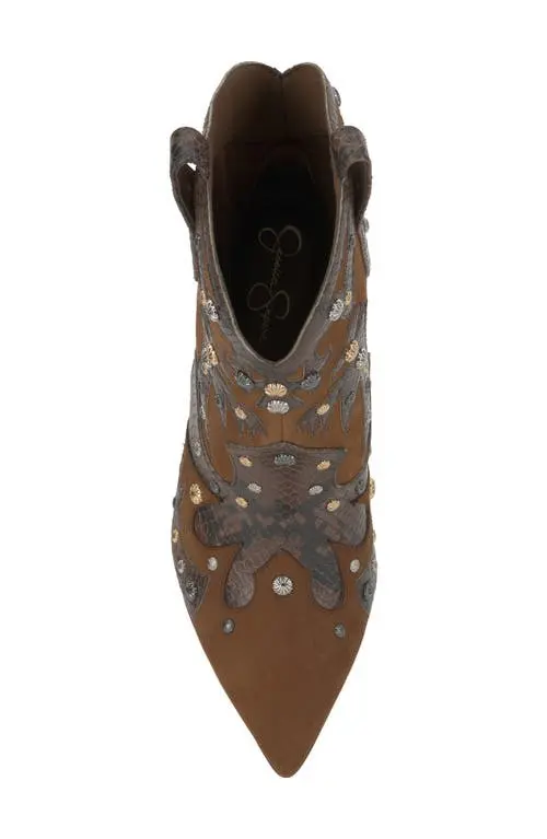 Jessica Simpson Palieve Snakeskin Embossed Stiletto Bootie