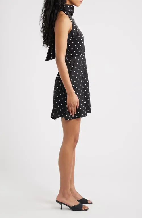 Line & Dot Sophie Polka Dot Halter Mini Dress