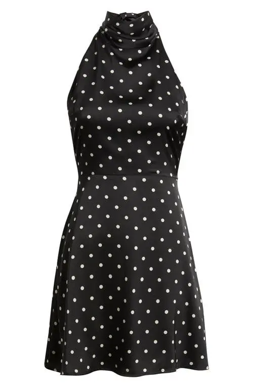 Line & Dot Sophie Polka Dot Halter Mini Dress