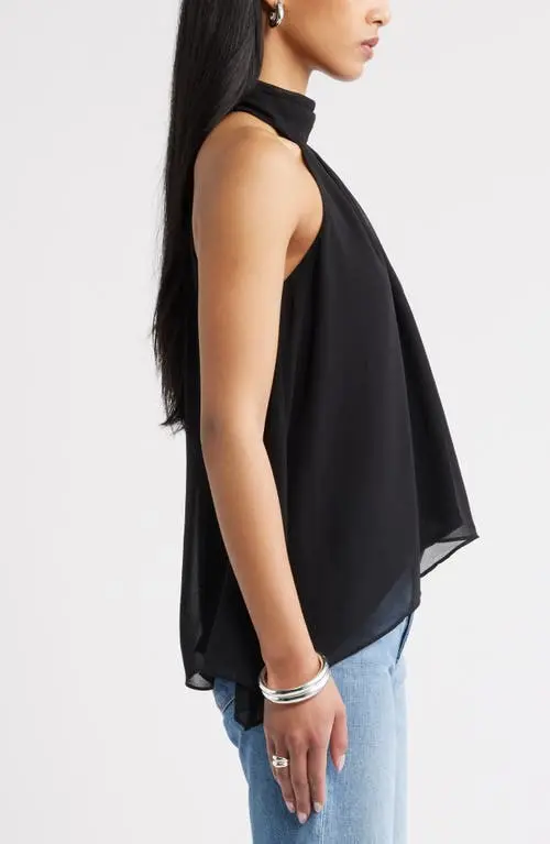 OPEN EDIT Asymmetrical Woven Top - Black