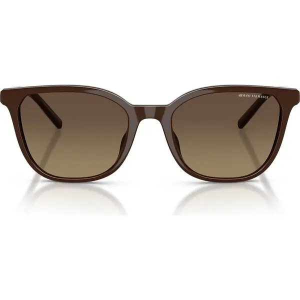 Armani Exchange 54mm Gradient Polarized Cat Eye Sunglasses - Brown/yellow Gradient