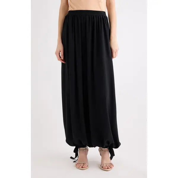 Chloé Virgin Wool Grain De Poudre Wide Leg Pants - Black