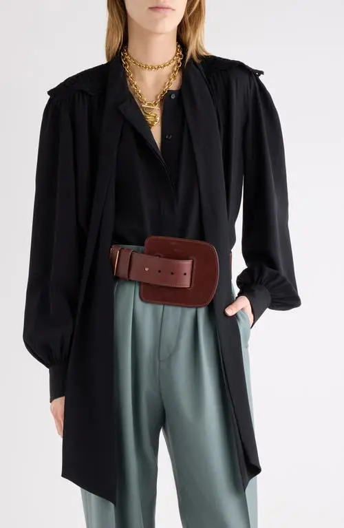 Chloé Pussybow Silk Crêpe De Chine Shirt - Black