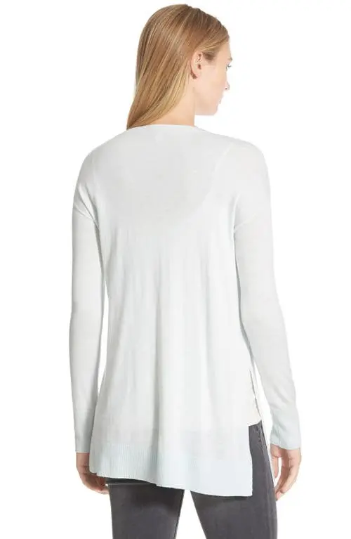 Halogen Side Slit V-neck Tunic Sweater