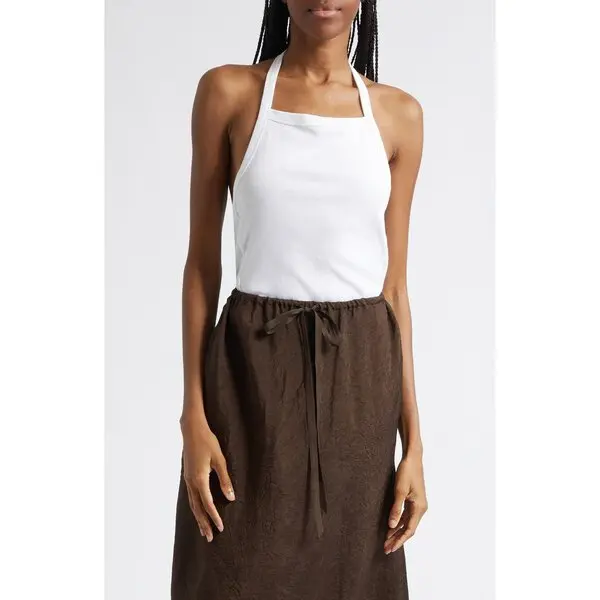 Ossou Clovis Organic Cotton Halter Tank - Milk