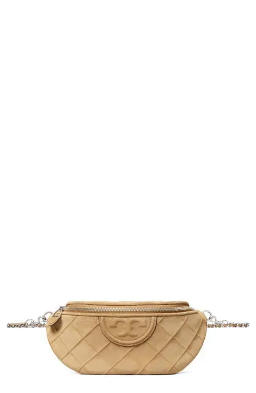 Tory Burch Fleming Soft Quilted Leather Belt Bag - Stone