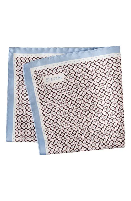 Eton Geometric Print Silk Twill Pocket Square