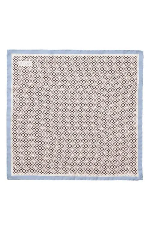 Eton Geometric Print Silk Twill Pocket Square