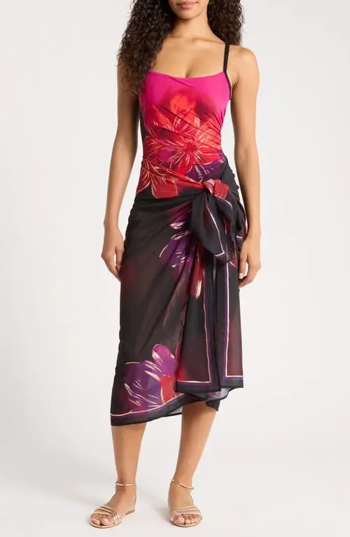 Miraclesuit Petali Rosa Cover-up Pareo - Black/multi