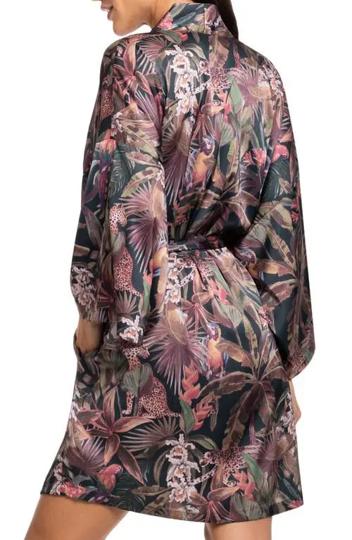 MIDNIGHT BAKERY Print Satin Robe