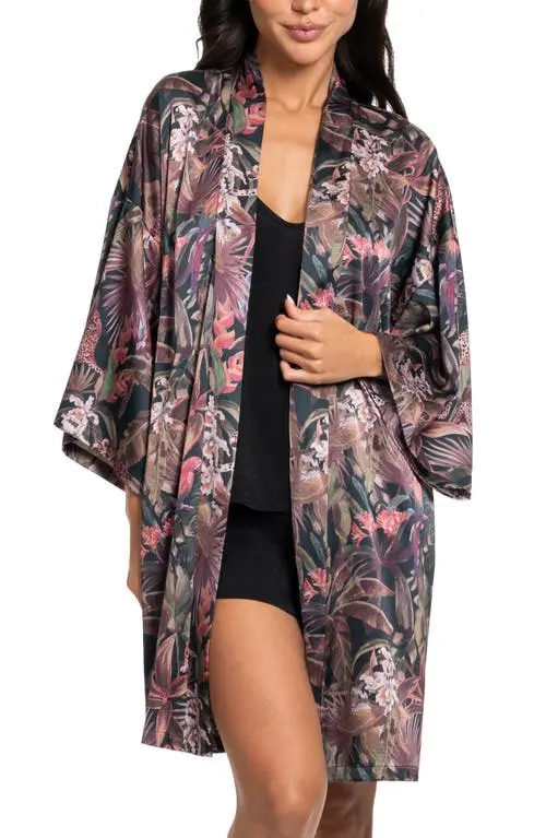 MIDNIGHT BAKERY Print Satin Robe