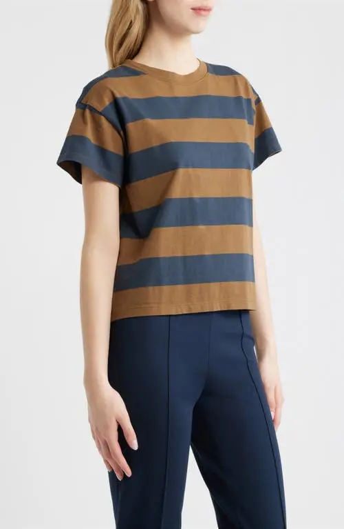 Rag & Bone Kelly Stripe Boxy T-shirt - Cocoa Multi