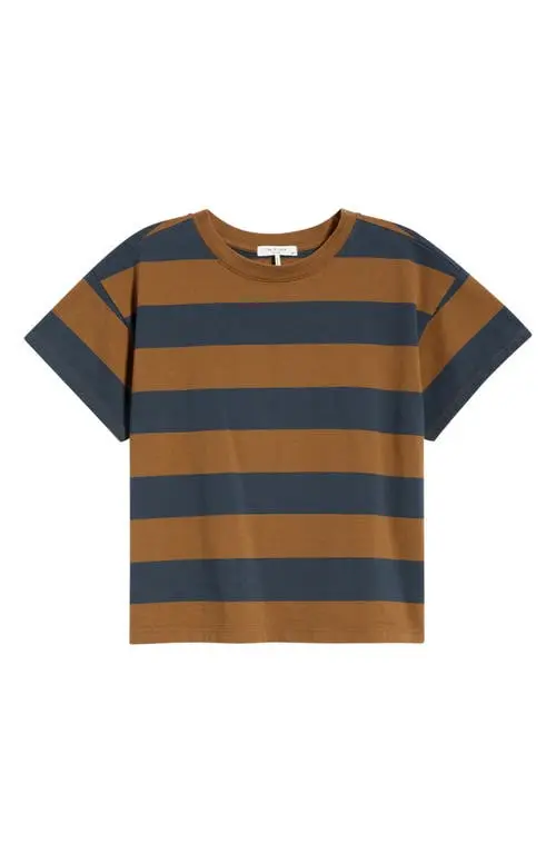 Rag & Bone Kelly Stripe Boxy T-shirt - Cocoa Multi