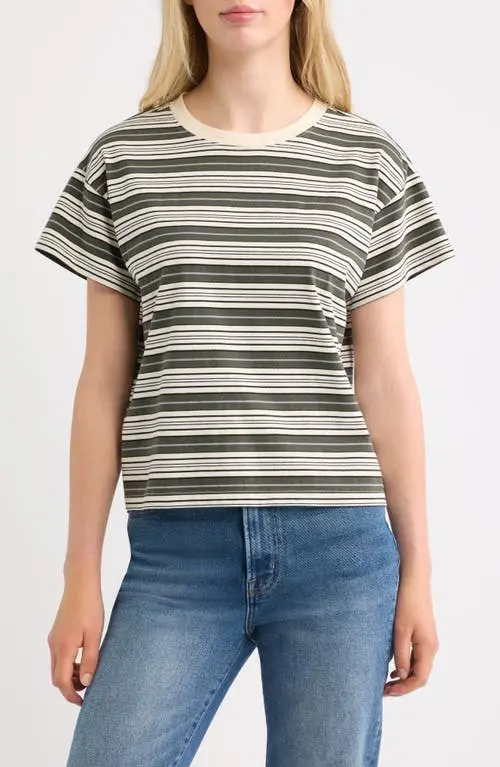 Rag & Bone Kelly Stripe Boxy T-shirt - Green Multi