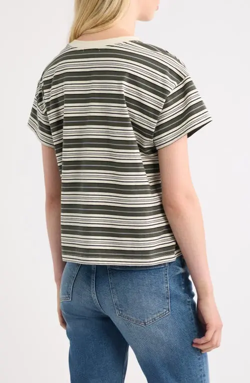 Rag & Bone Kelly Stripe Boxy T-shirt - Green Multi