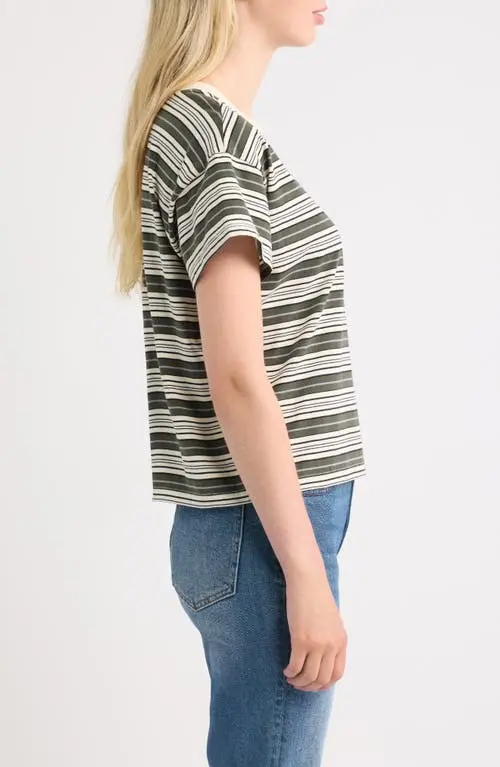 Rag & Bone Kelly Stripe Boxy T-shirt - Green Multi