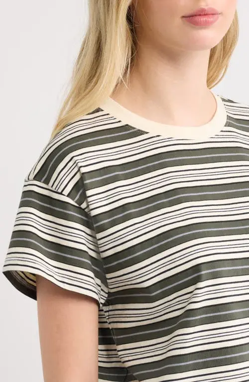 Rag & Bone Kelly Stripe Boxy T-shirt - Green Multi